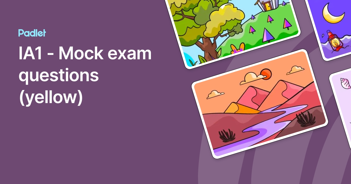IA1 - Mock exam questions (yellow)