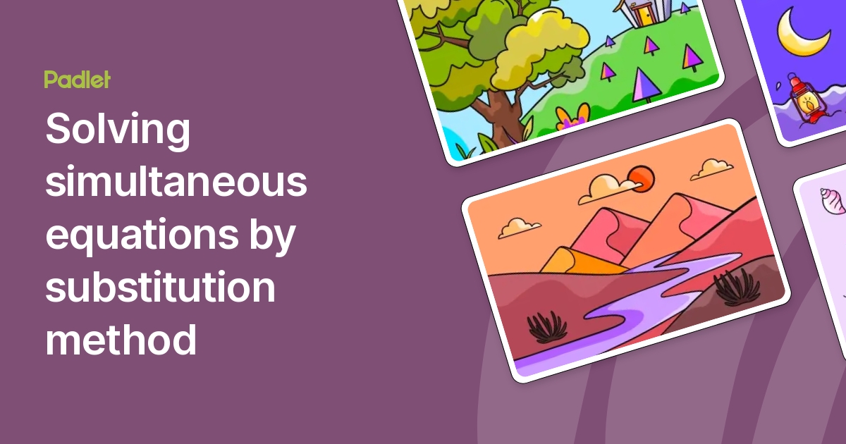 Solving simultaneous equations by substitution method