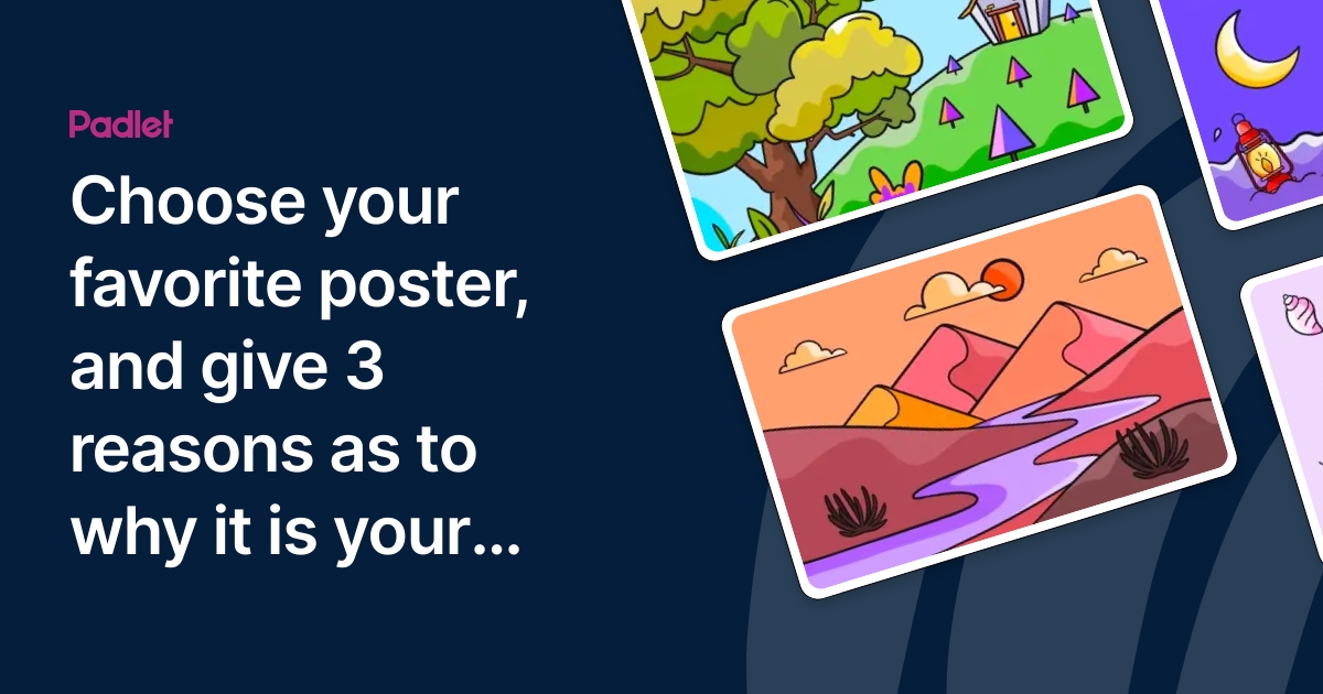 Choose your favorite poster, and give 3 reasons as to why it is your ...