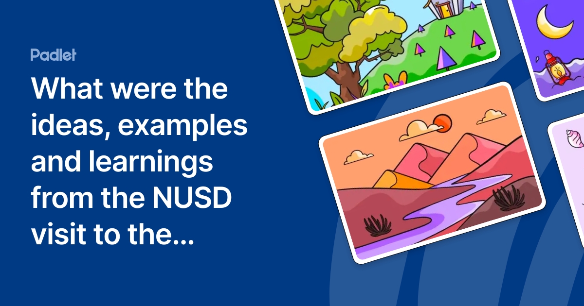 What were the ideas, examples and learnings from the NUSD visit to the ...