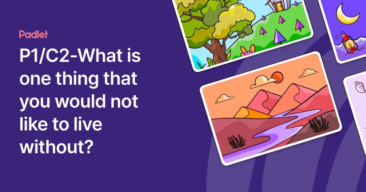 P1/C2-What is one thing that you would not like to live without?