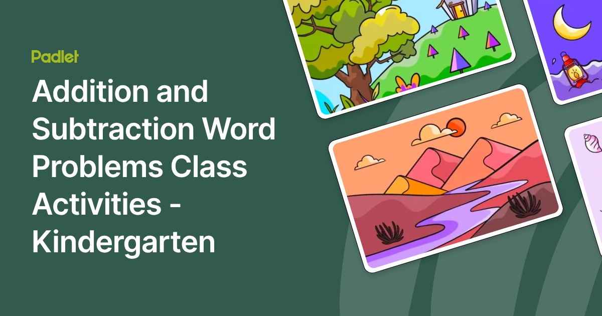 Addition and Subtraction Word Problems Class Activities - Kindergarten