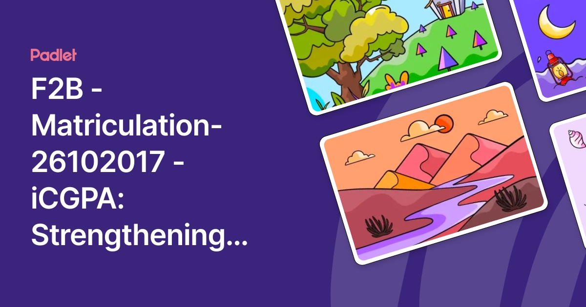 F2B - Matriculation-26102017 - iCGPA: Strengthening OBE Curriculum ...