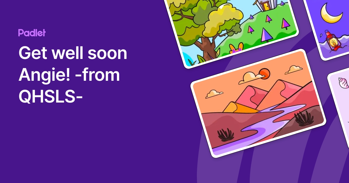 Get well soon Angie! -from QHSLS-