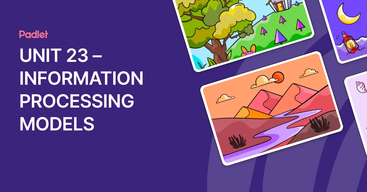 UNIT 23 – INFORMATION PROCESSING MODELS