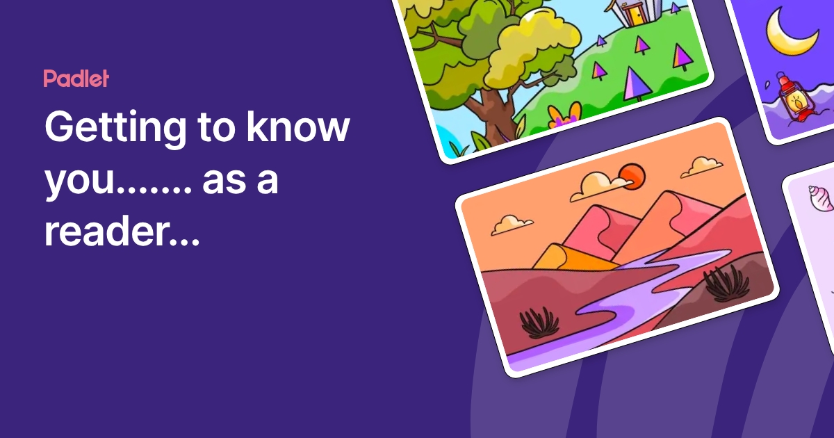 Getting to know you....... as a reader...