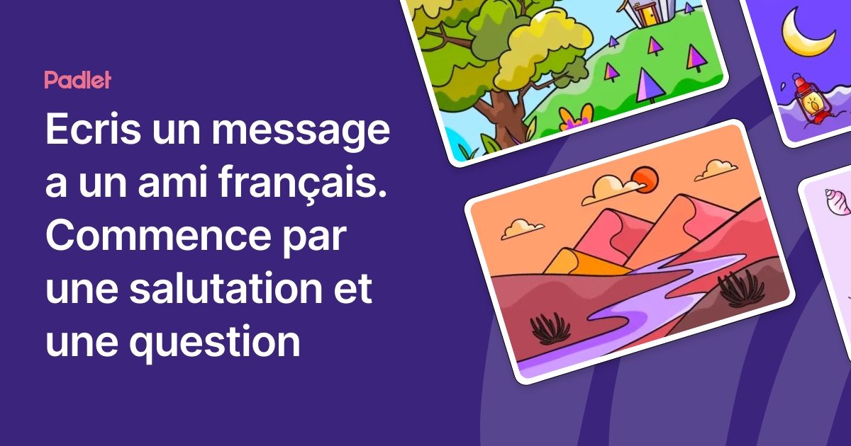Ecris un message a un ami français. Commence par une salutation et une ...