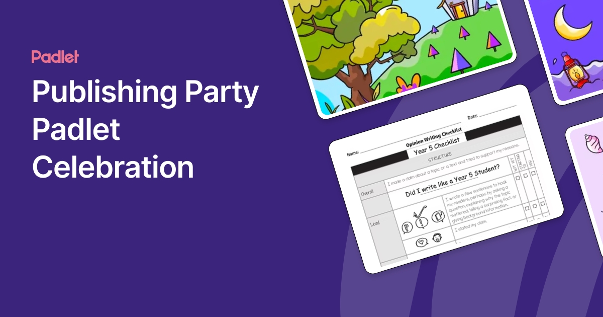 Publishing Party Padlet Celebration