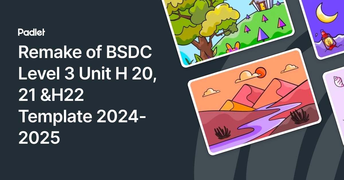 Remake of BSDC Level 3 Unit H 20, 21 &H22 Template 2024-2025