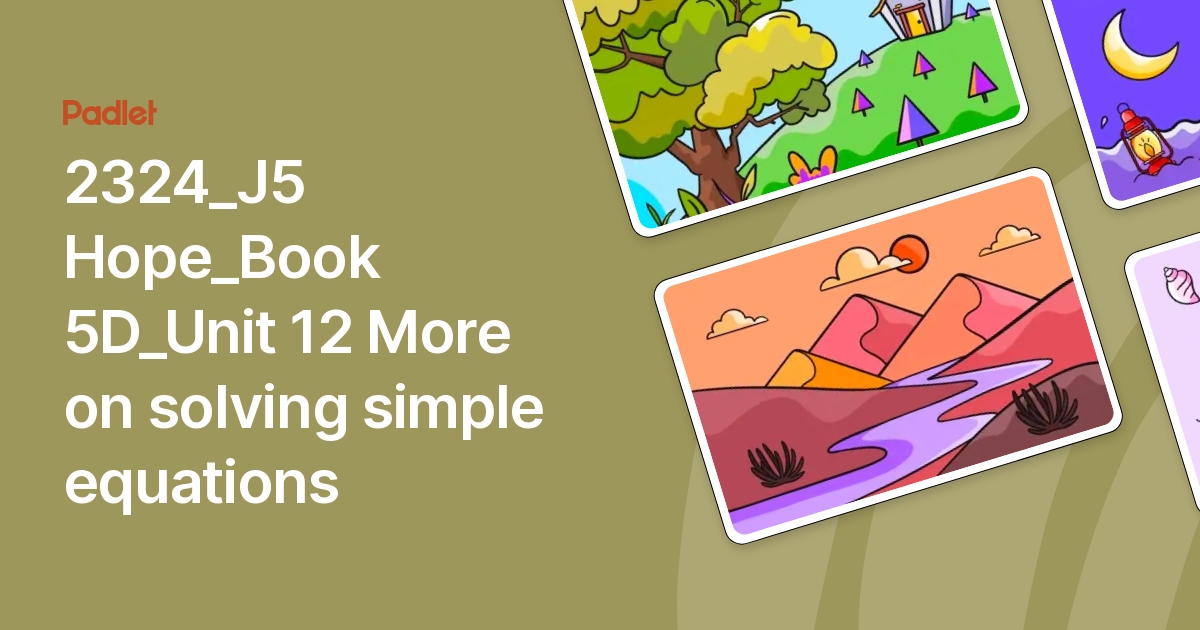 2324_J5 Hope_Book 5D_Unit 12 More on solving simple equations