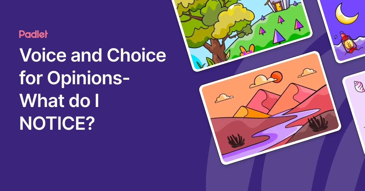 Voice and Choice for Opinions- What do I NOTICE?