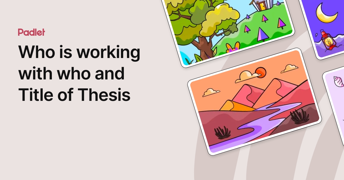Who is working with who and Title of Thesis