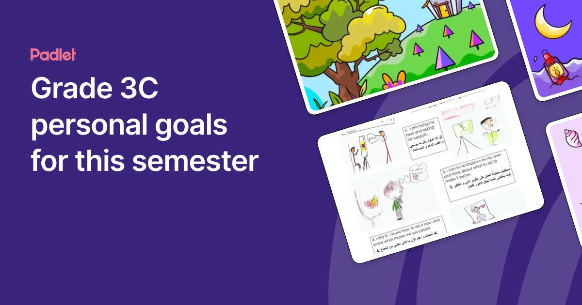 Grade 3C personal goals for this semester