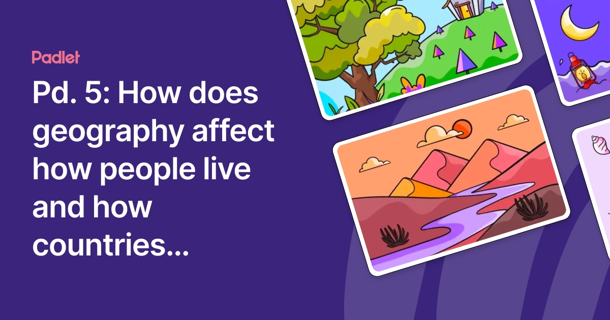Pd. 5: How does geography affect how people live and how countries ...