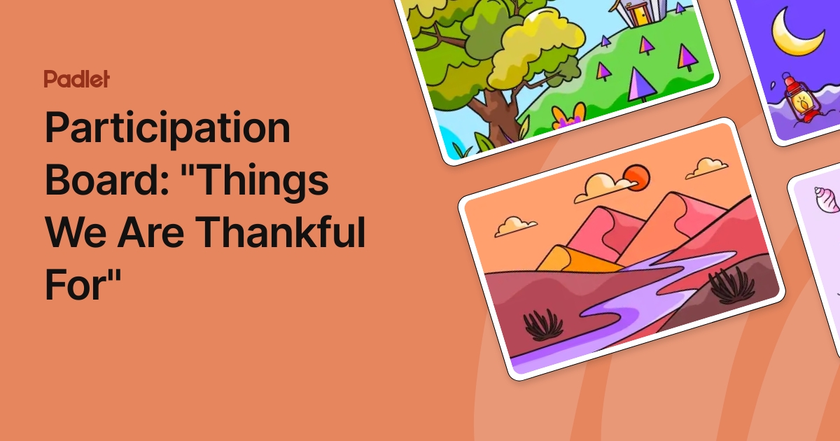 Participation Board: "Things We Are Thankful For"
