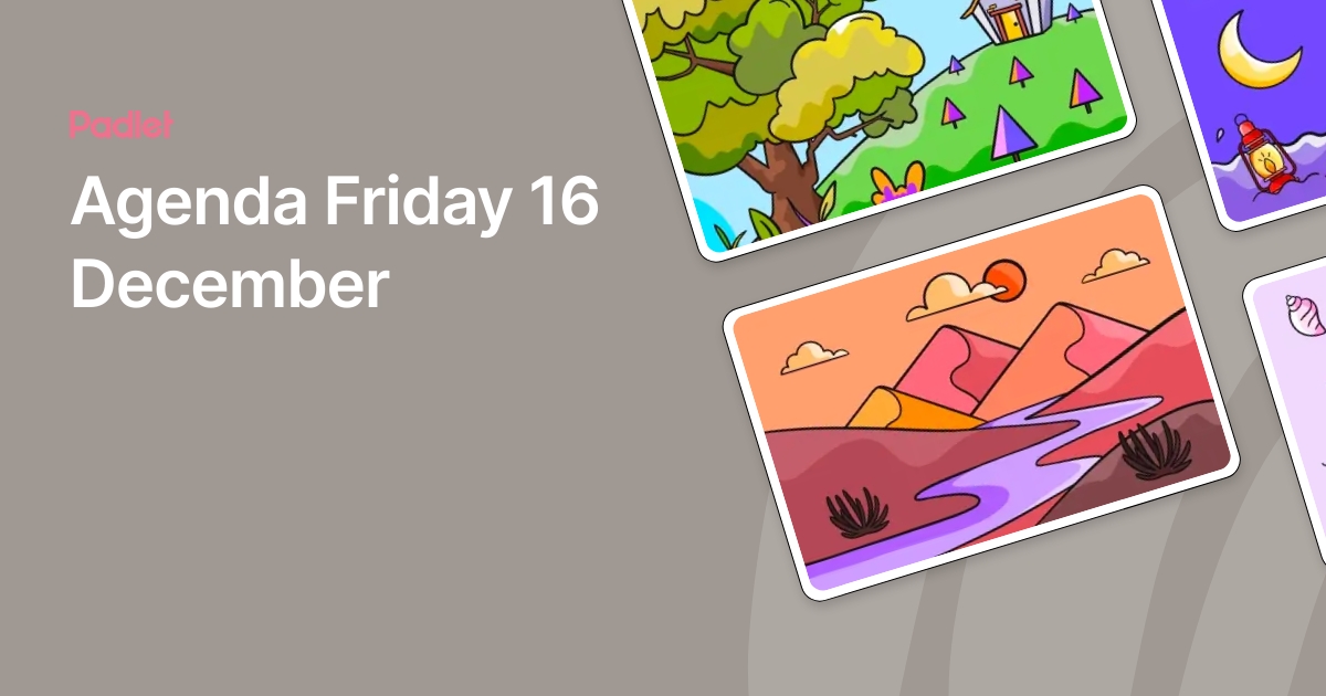Agenda Friday 16 December