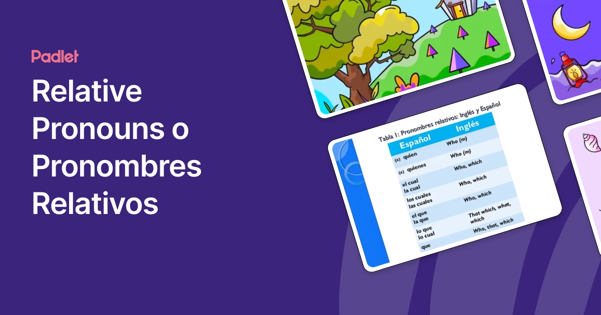 Relative Pronouns o Pronombres Relativos
