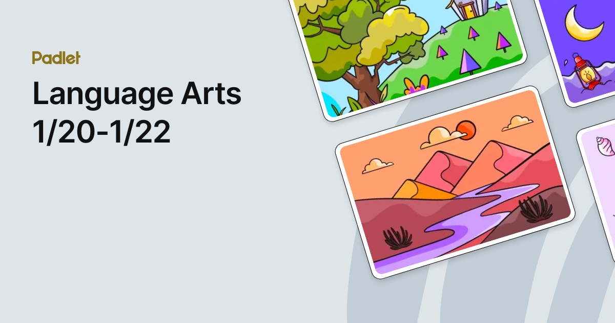 Language Arts 1/20-1/22
