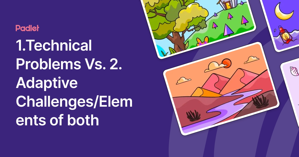 1.Technical Problems Vs. 2. Adaptive Challenges/Elements of both