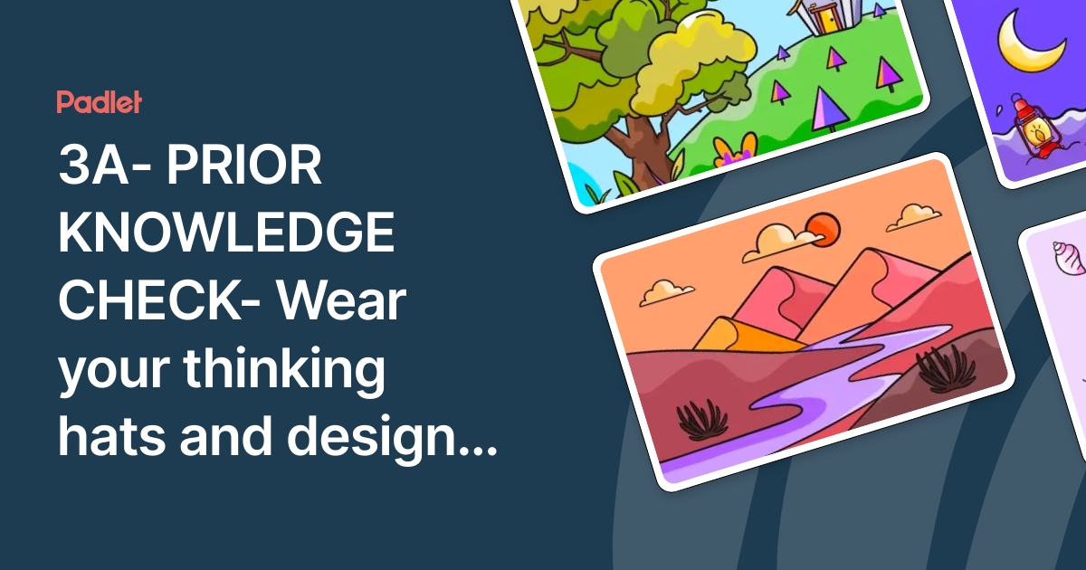 3A- PRIOR KNOWLEDGE CHECK- Wear your thinking hats and design real ...