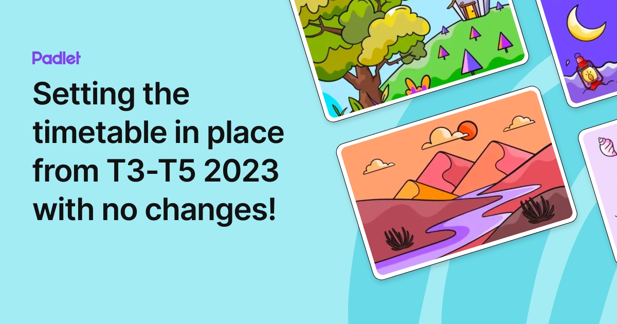 Setting the timetable in place from T3-T5 2023 with no changes!