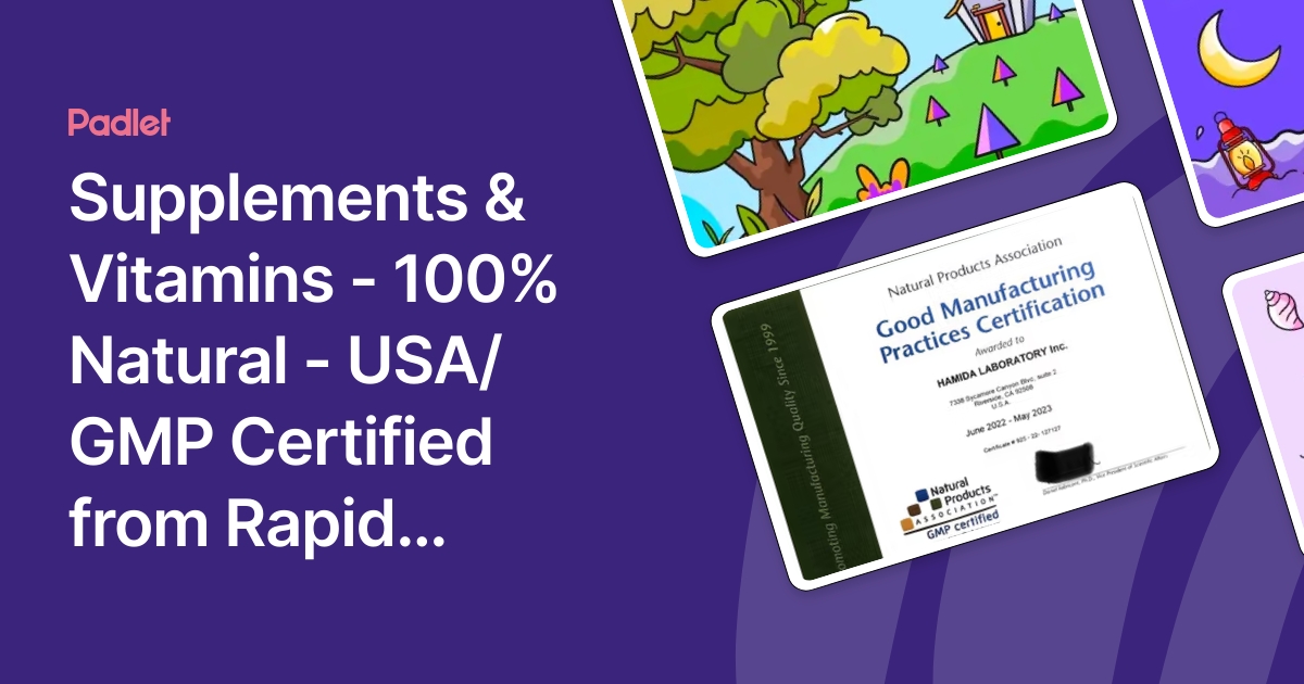 Supplements & Vitamins - 100% Natural - USA/ GMP Certified from Rapid ...