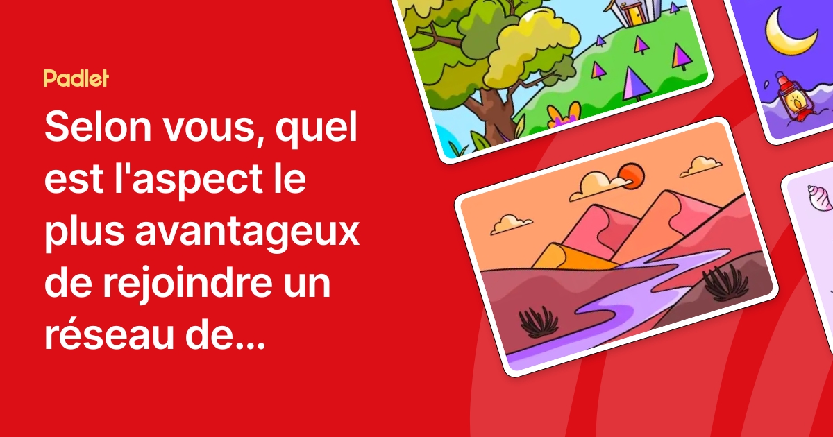 Selon vous, quel est l'aspect le plus avantageux de rejoindre un réseau ...