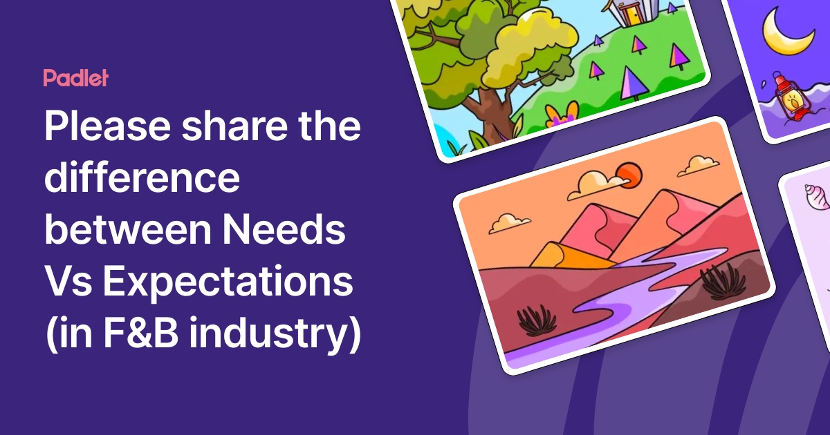 Please share the difference between Needs Vs Expectations (in F&B industry)