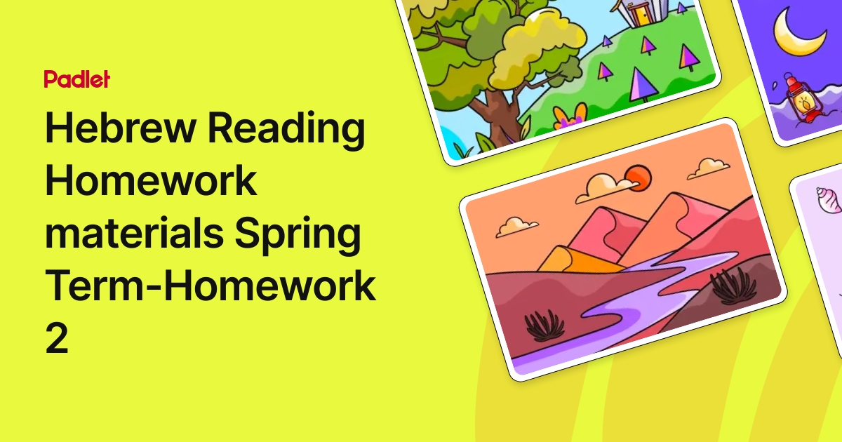 Hebrew Reading Homework materials Spring Term-Homework 2