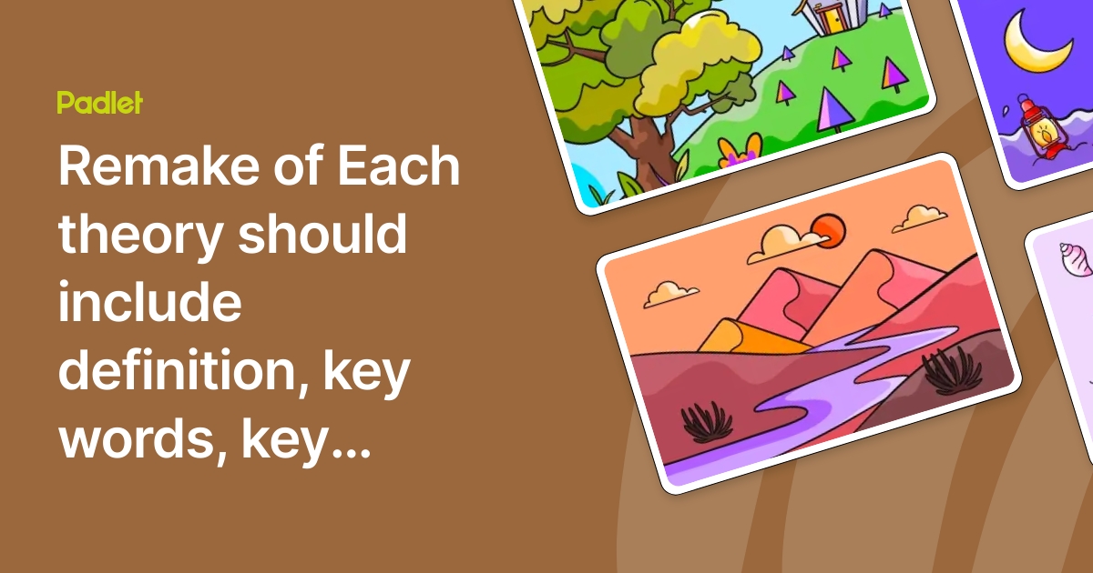 Remake of Each theory should include definition, key words, key ...