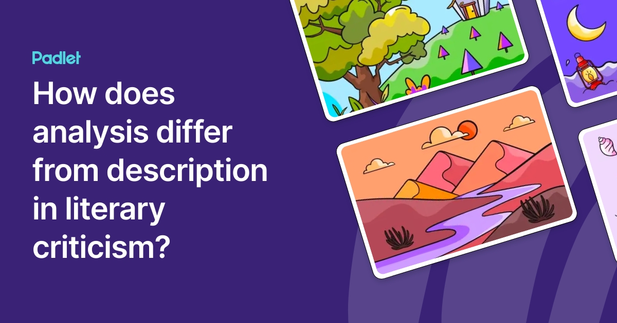 How does analysis differ from description in literary criticism?