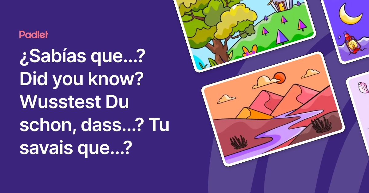 ¿Sabías que...? Did you know? Wusstest Du schon, dass...? Tu savais que...?