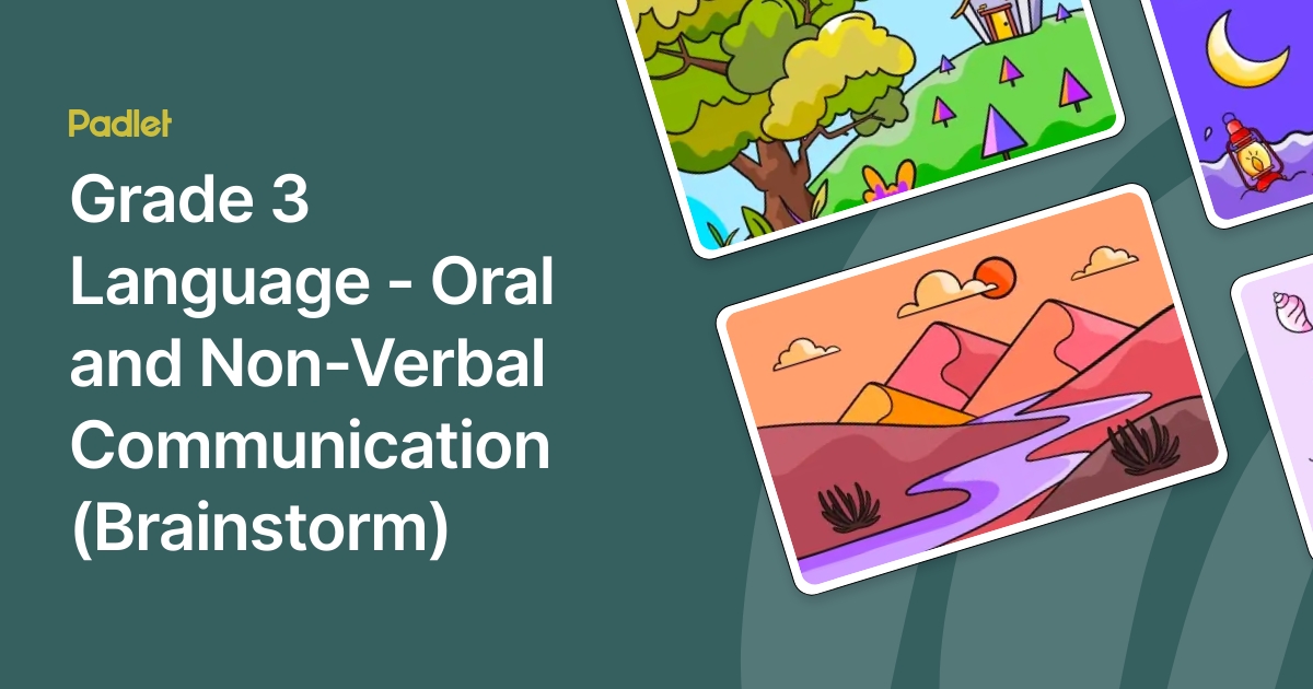 Grade 3 Language - Oral and Non-Verbal Communication (Brainstorm)
