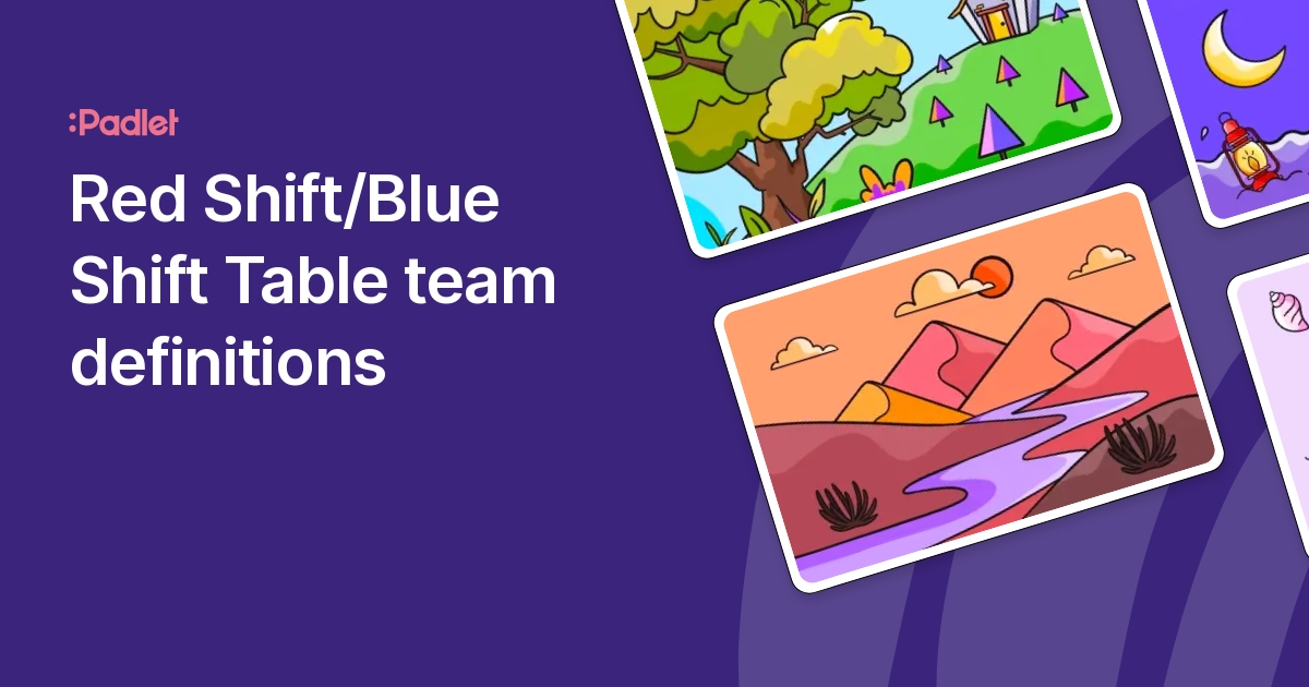 Red Shift Blue Shift Table Team Definitions