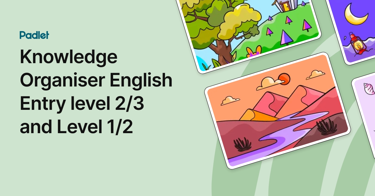Knowledge Organiser English Entry level 2/3 and Level 1/2