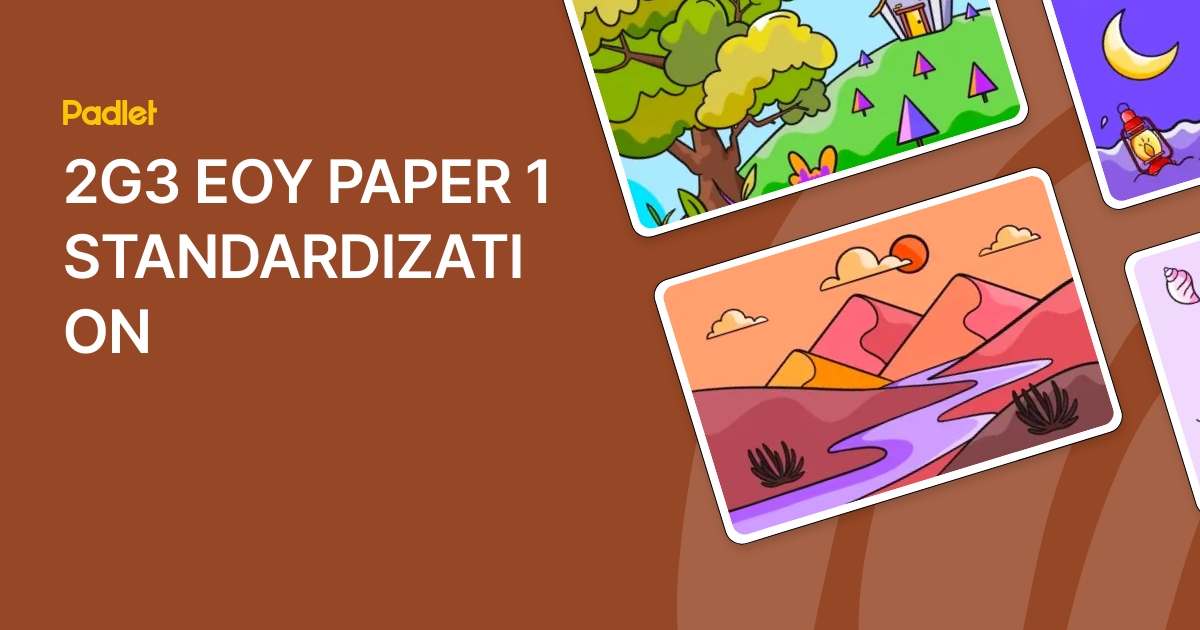 2G3 EOY PAPER 1 STANDARDIZATION