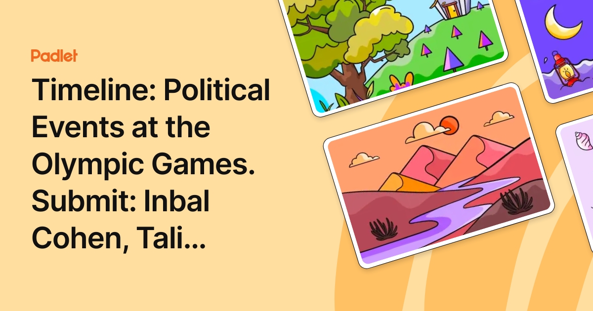 Timeline: Political Events at the Olympic Games. Submit: Inbal Cohen ...