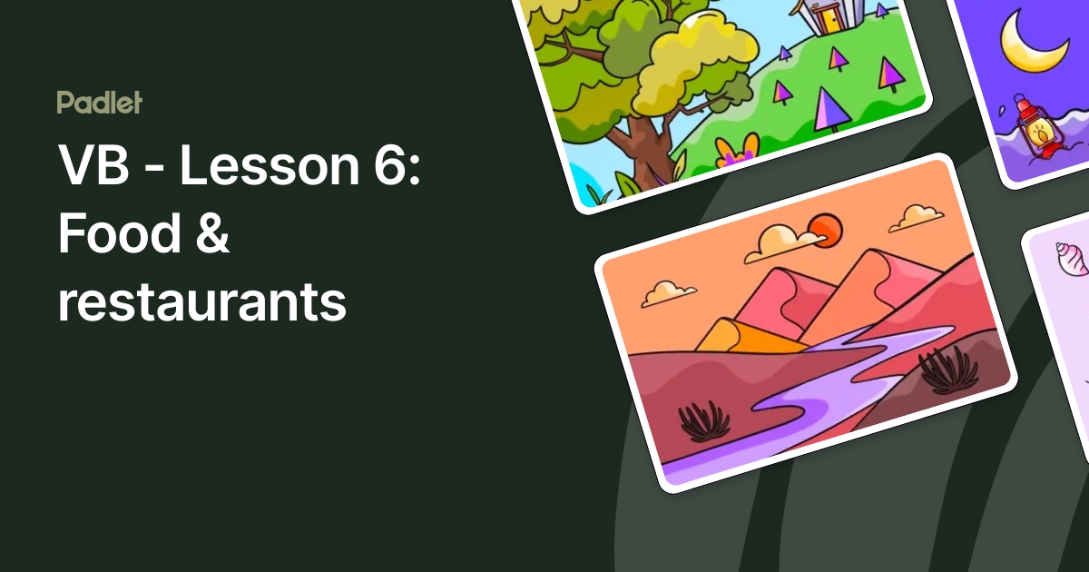 VB - Lesson 6: Food & restaurants