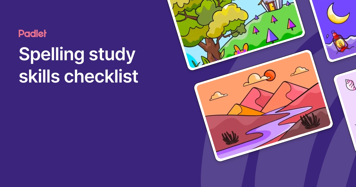 Spelling study skills checklist