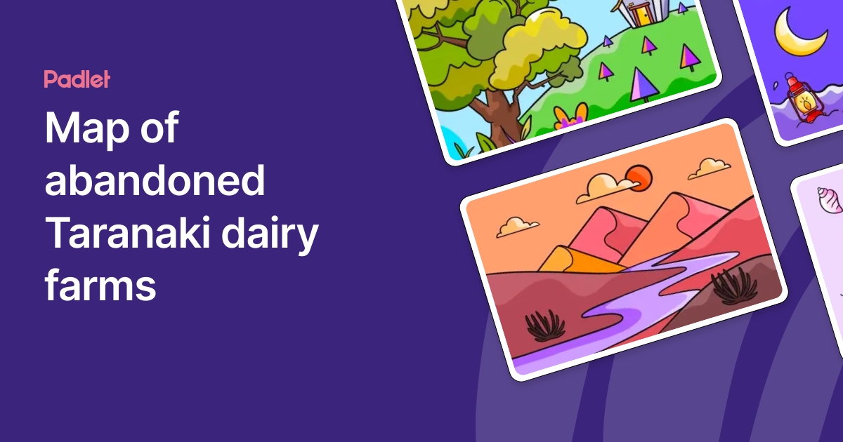 Map of abandoned Taranaki dairy farms