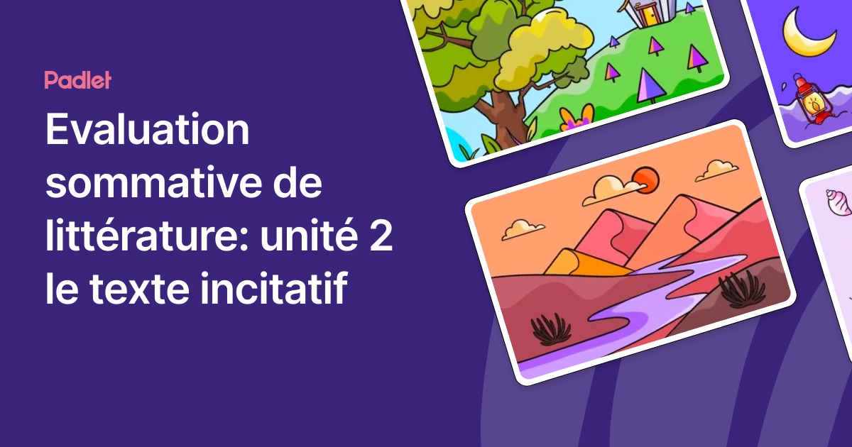 Evaluation sommative de littérature: unité 2 le texte incitatif