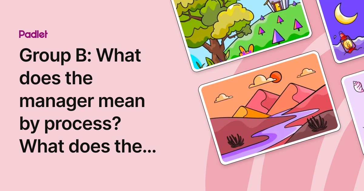 Group B: What does the manager mean by process? What does the manager ...