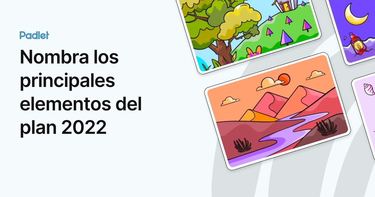 Nombra los principales elementos del plan 2022