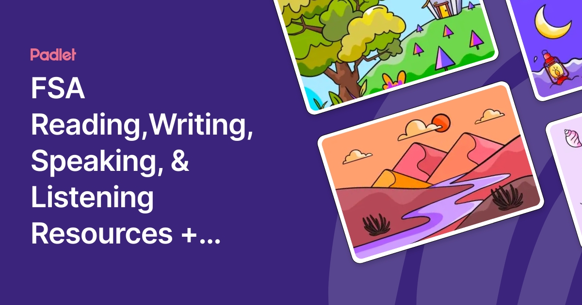 FSA Reading,Writing, Speaking, & Listening Resources + Student Data Sheets