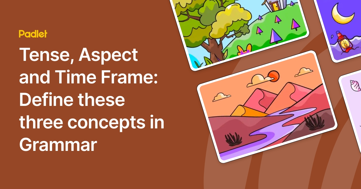 Tense, Aspect and Time Frame: Define these three concepts in Grammar