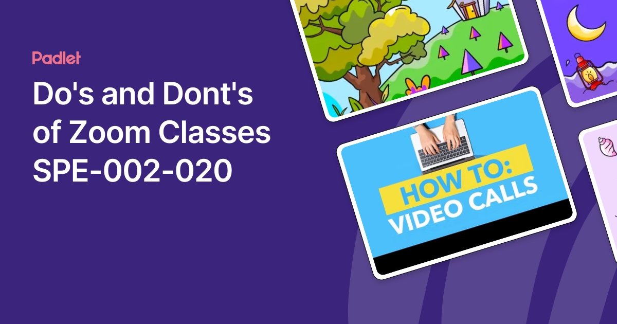 Do's and Dont's of Zoom Classes SPE-002-020