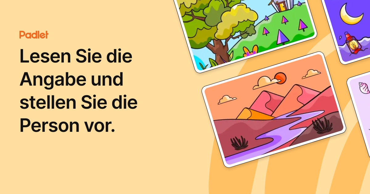 Lesen Sie die Angabe und stellen Sie die Person vor.