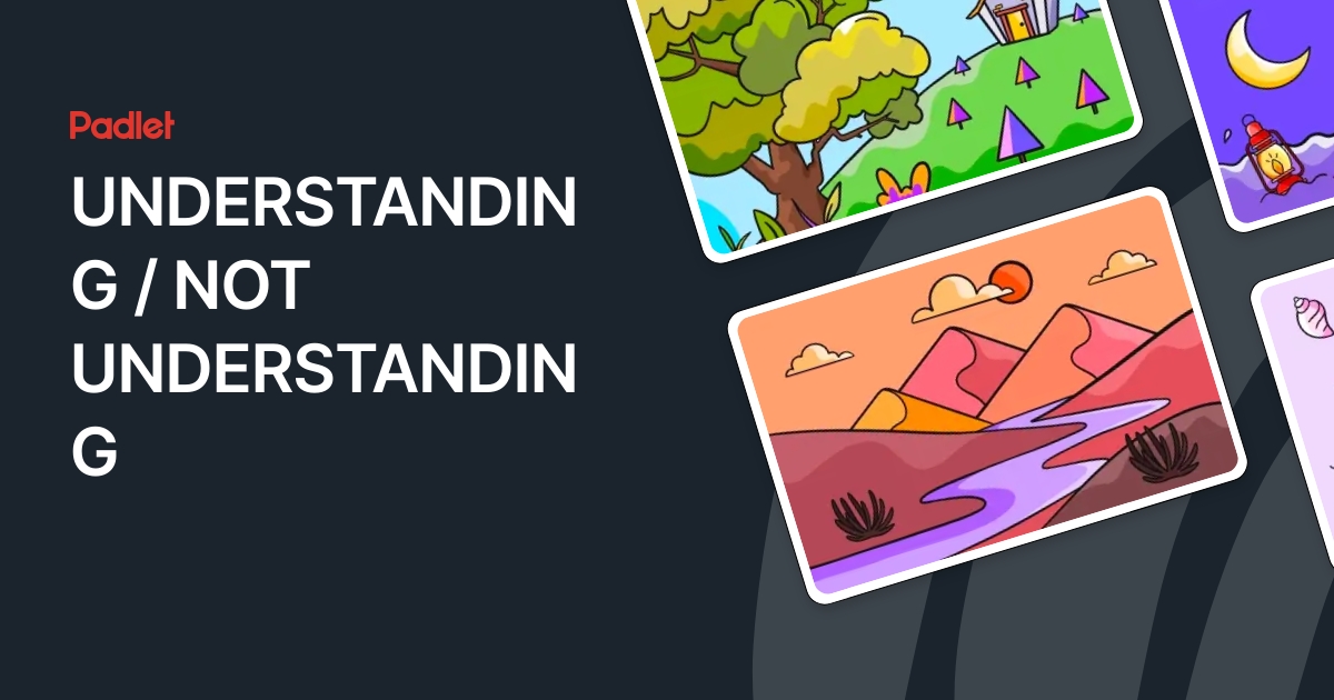 UNDERSTANDING / NOT UNDERSTANDING