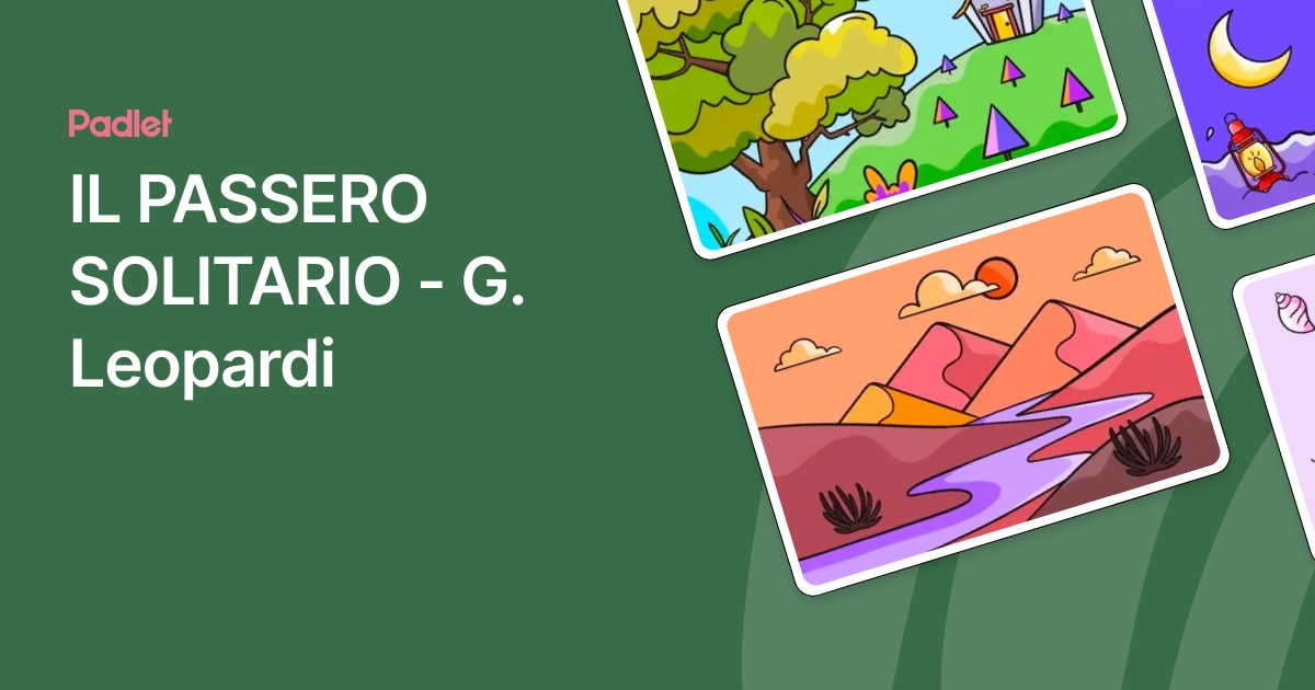 IL PASSERO SOLITARIO - G. Leopardi