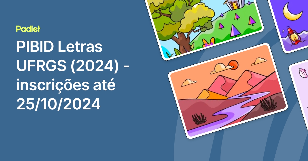 PIBID Letras UFRGS (2024) - inscrições até 25/10/2024